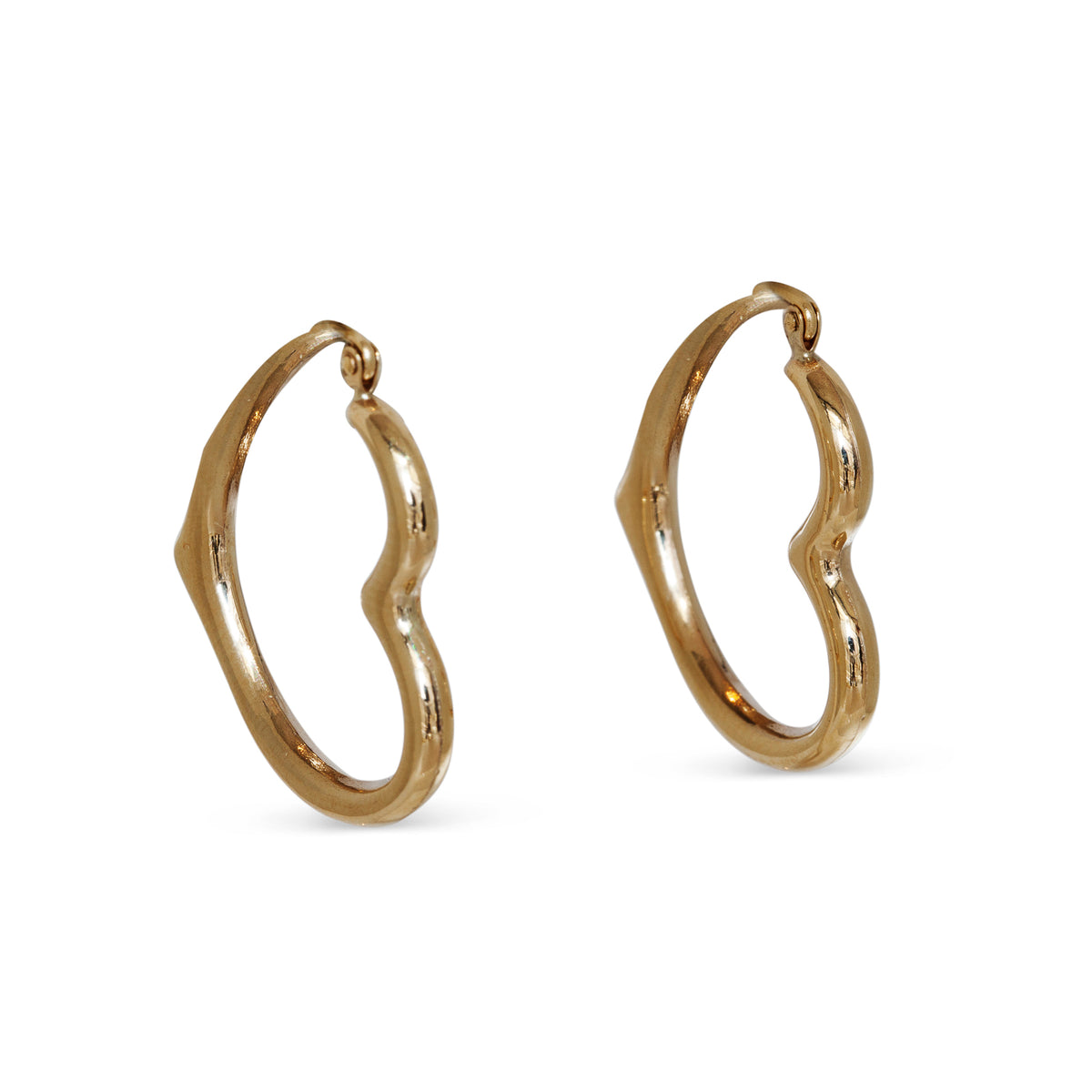 10KT YELLOW GOLD HEART-SHAPED HOOPS – Ben Shemano Jewelry