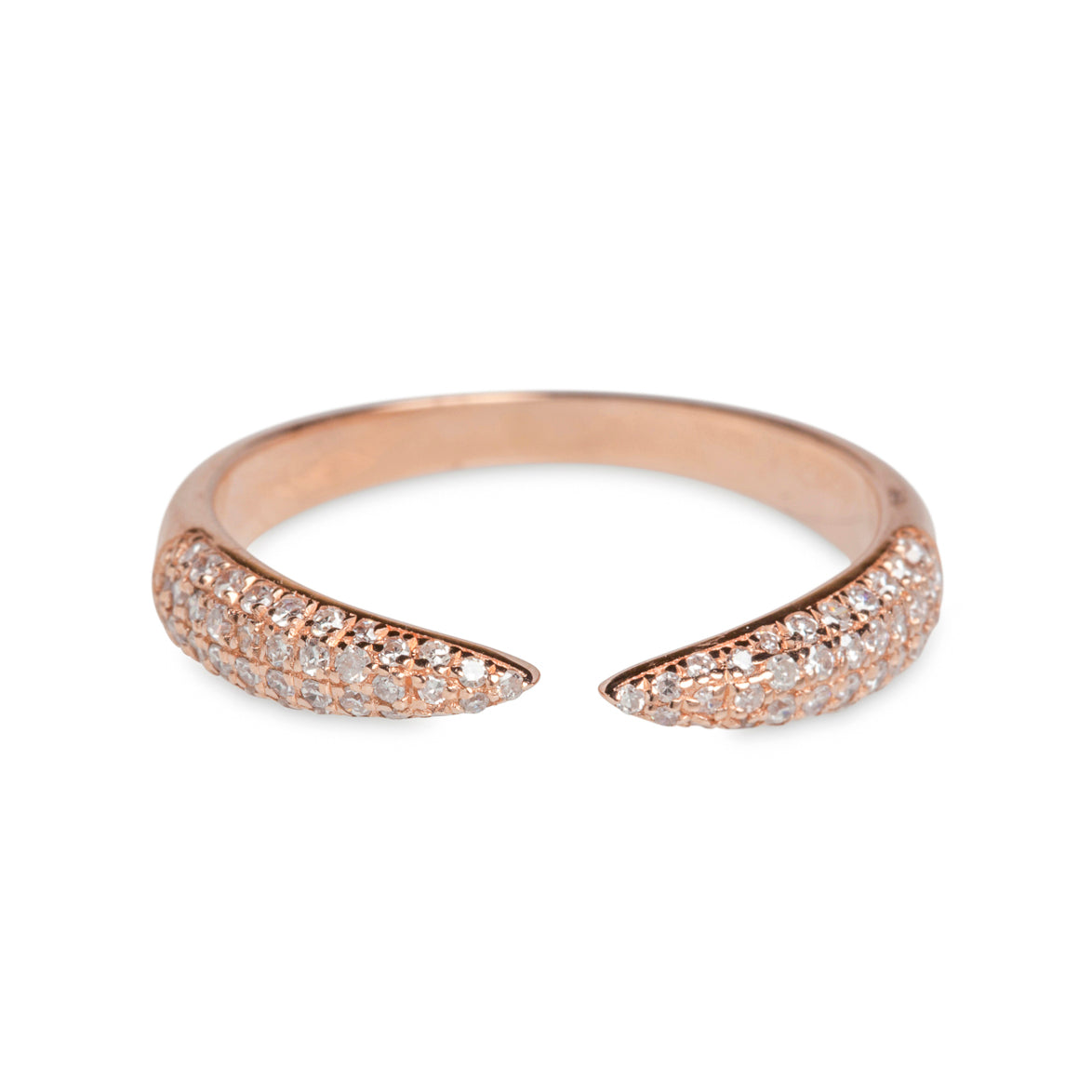 18kt Yellow or Rose Gold Pavé Diamond Claw Ring | Ben Shemano – Ben ...